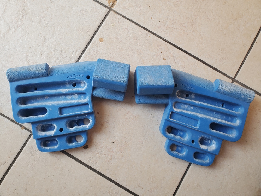 Selling goods: Shoes, crash pad, trango prodigy hangboard