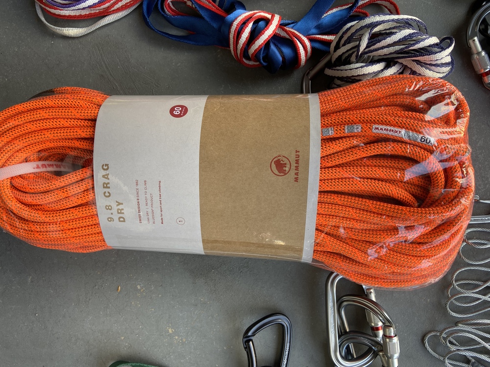 Trad rack, draws, slings, ice screws arc’teryx pack