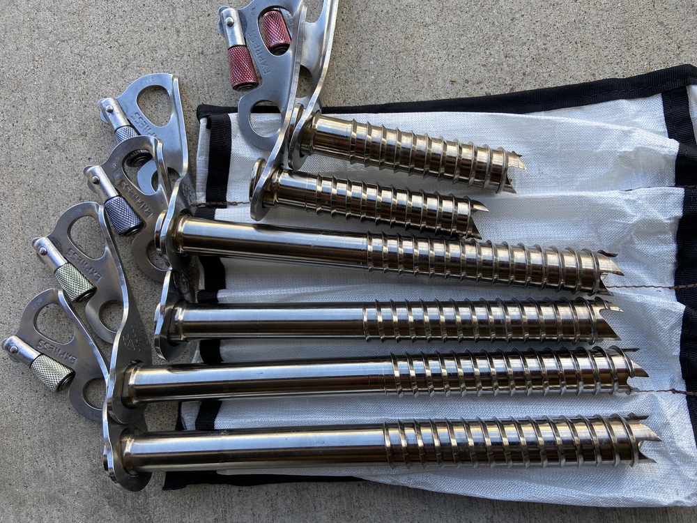 Trad rack, draws, slings, ice screws arc’teryx pack