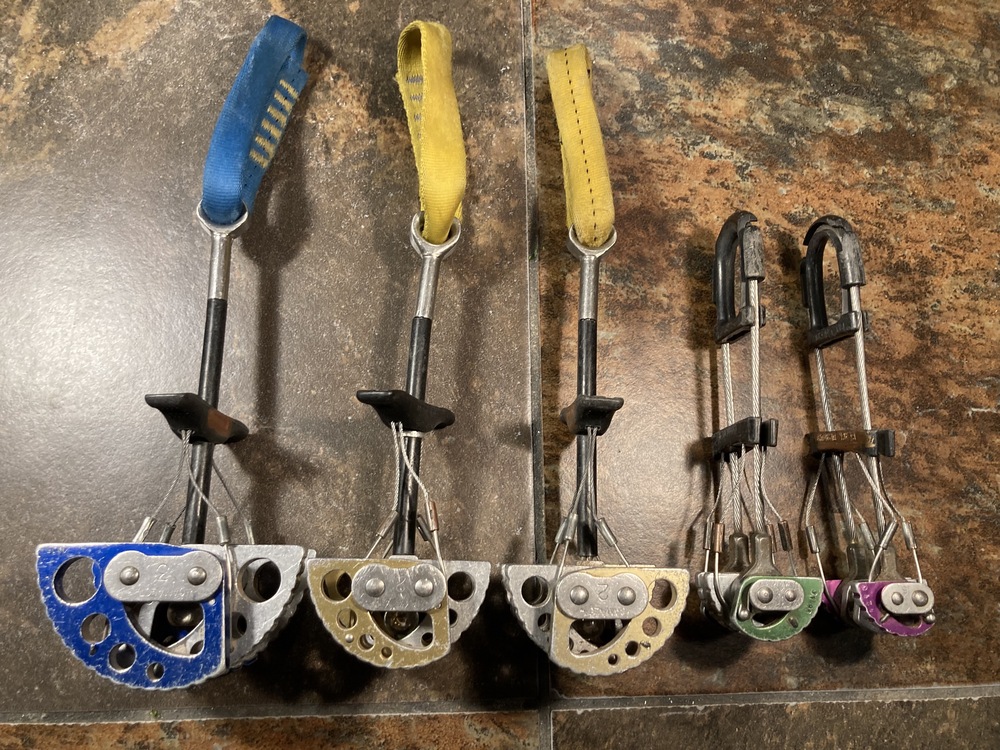 FS: Cheap Assorted Cams, Hexes, Climbing Shoes, Chalk Bags