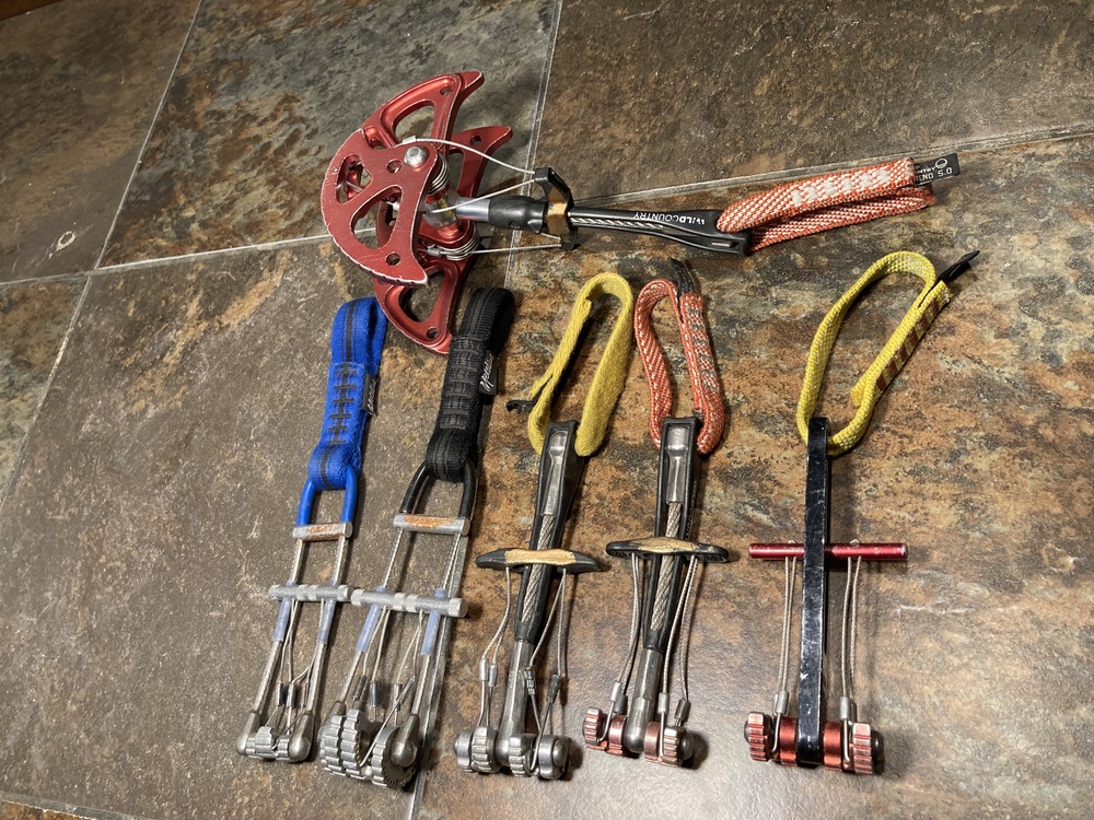 FS: Cheap Assorted Cams, Hexes, Climbing Shoes, Chalk Bags