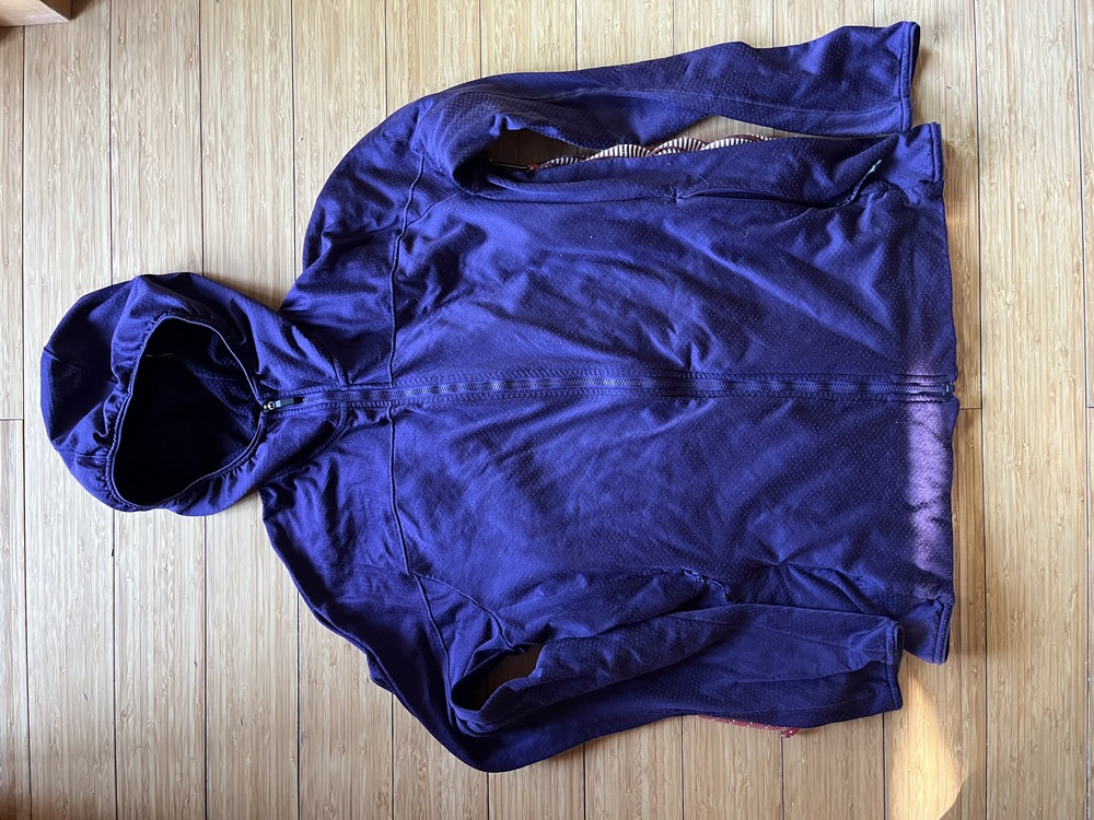 Mens L down jacket $40, Kids BD body harness $30, round stock OG Petzl ...