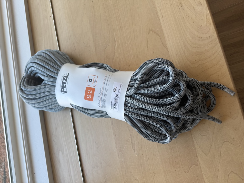 FS: Petzl Volta 9.2mm 60m rope, White s/m Petzl SIROCCO helmet, size medium Petzl SAMA harness