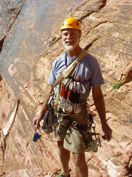 Gene ready to make first lead climb at Abbey Road